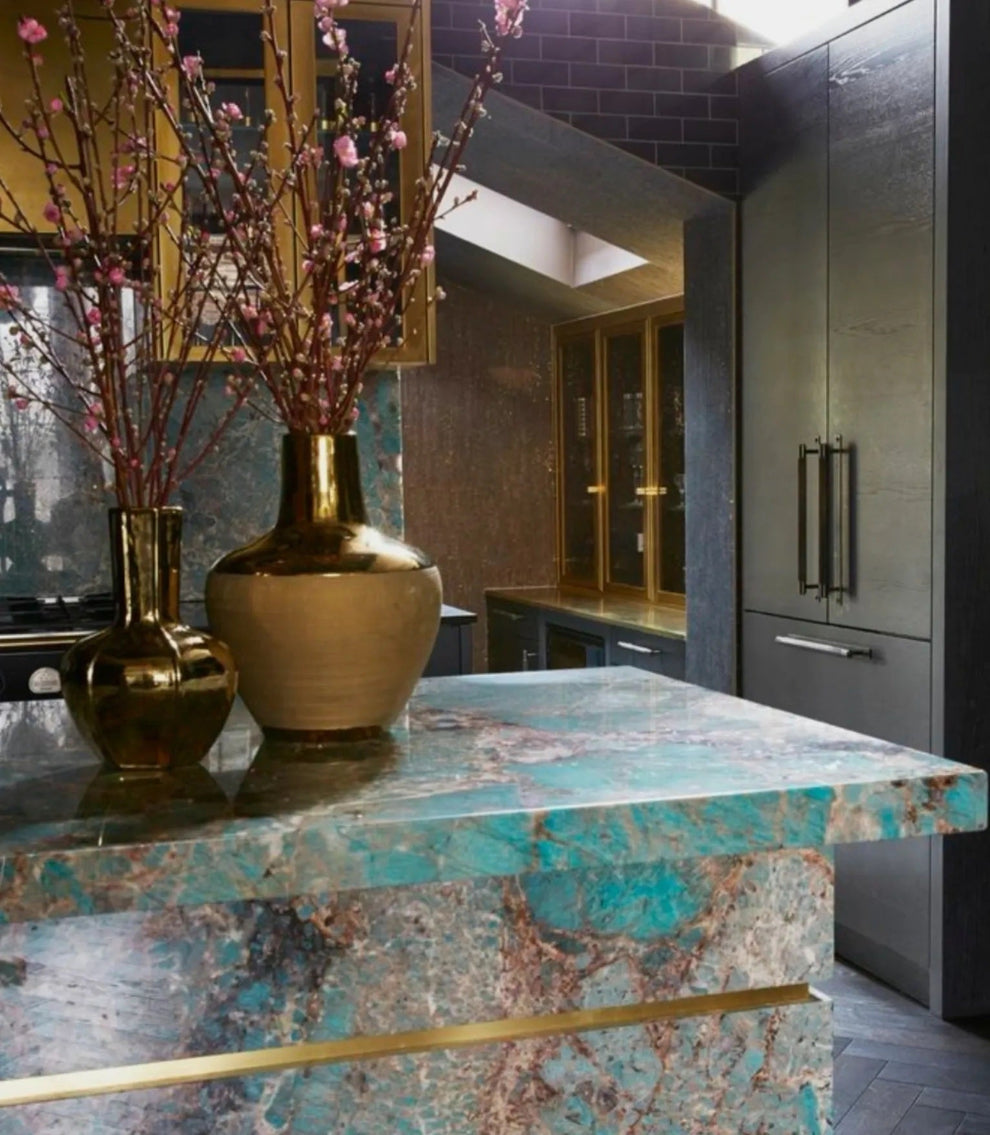 Amazonite Quartzite Natural Stone Slab for Worktops & Vanities