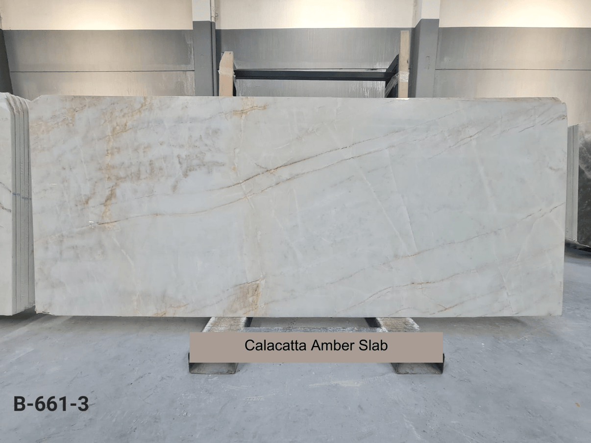 Calacatta Amber Polished Marble Slabs for worktops, bathroom vanity ...