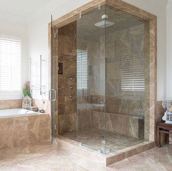 Emperador Marble Tiles for floor and walls.